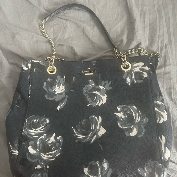 kate spade | Bags | Kate Spade Navy Black And White Shoulder Bag With ...